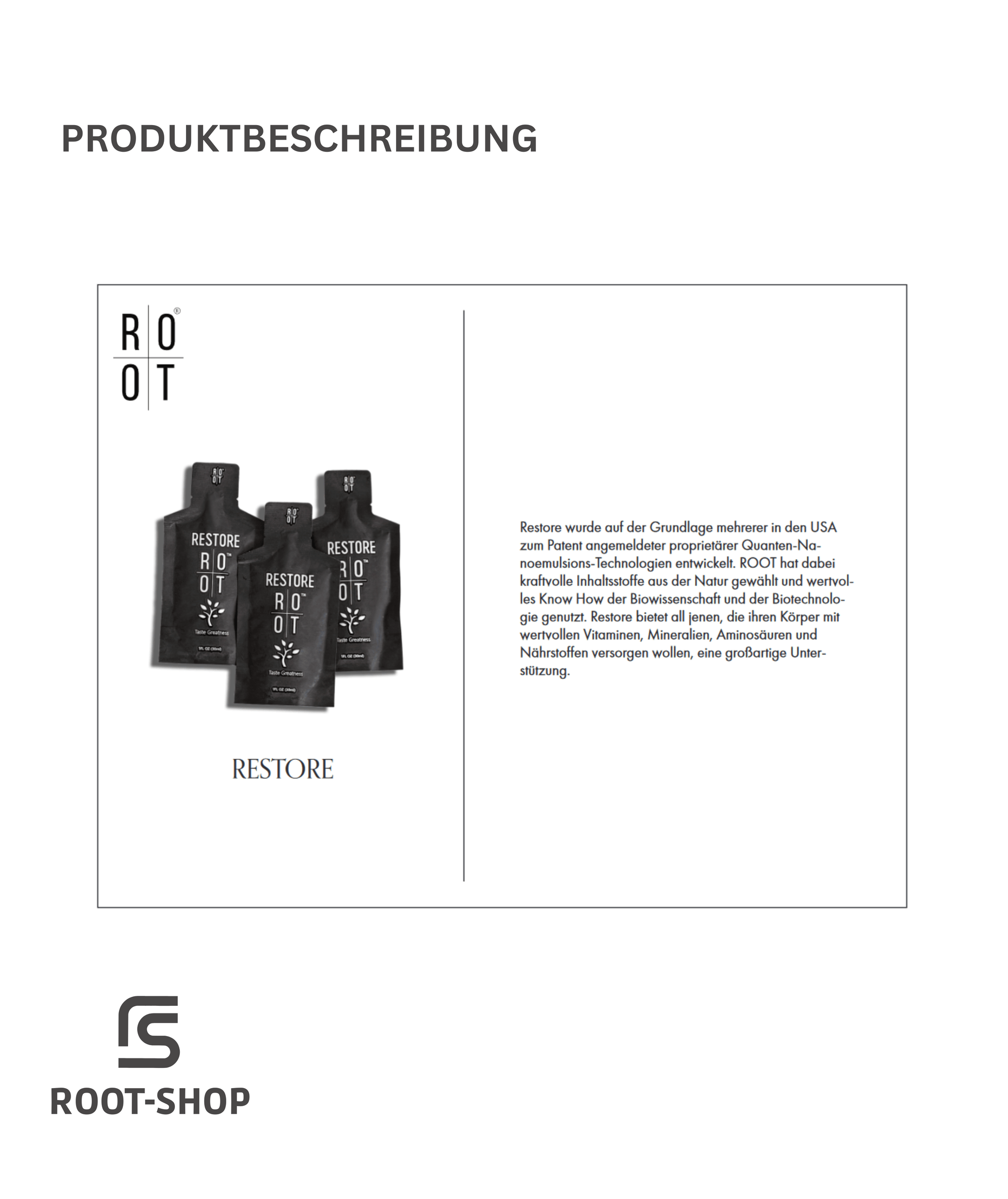 ROOT Restore - Emulsion zur inneren und äußerlichen Anwendung – ROOT-SHOP